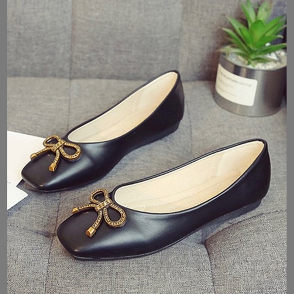 Butiti | Shoes | Nwot Black Square Toe Flats | Poshmark